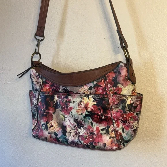 Rosetti | Bags | Rosetti Vegan Leather Floral Crossbody Hobo Bag Double ...